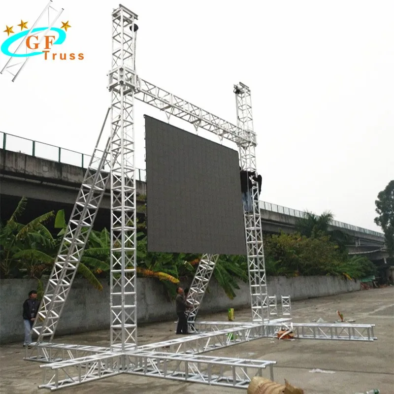 Gf Post Lighting Truss Aluminum Led Screen Ground Support Display Truss ...