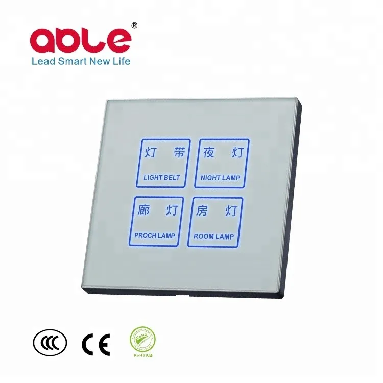 220V 110V 12V Touch Light Switch with Glass for Smart Homes