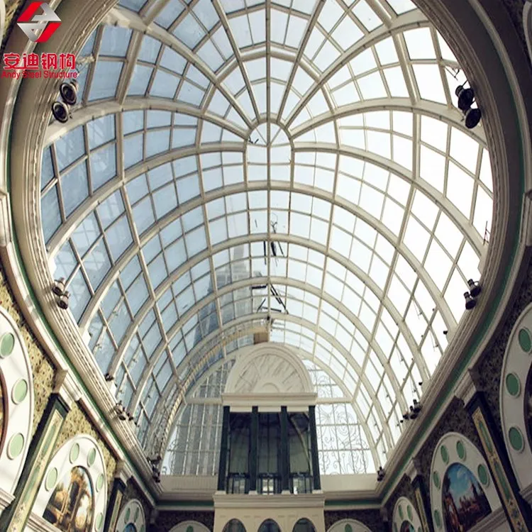 Steel Space Frame Glass Skylight Roof Prefabricated Shopping Mall ...