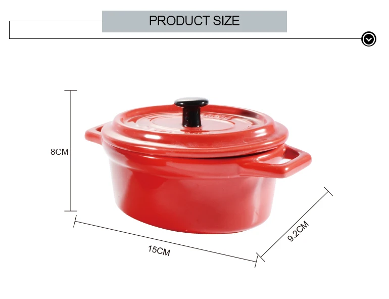 Oval Red Ceramic Lasagna Casserole Dish Covered Rectangular Double Ear ...