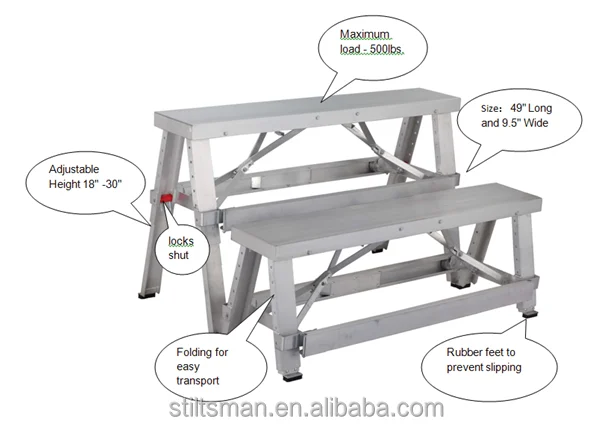 Alibaba.com: Aluminum Adjustable Drywall Bench: lightweight, durable ...
