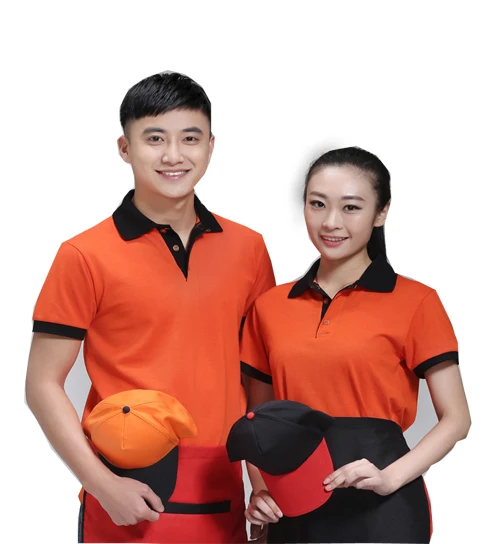 Camiseta de comida rápida para restaurante, uniforme para llevar ...