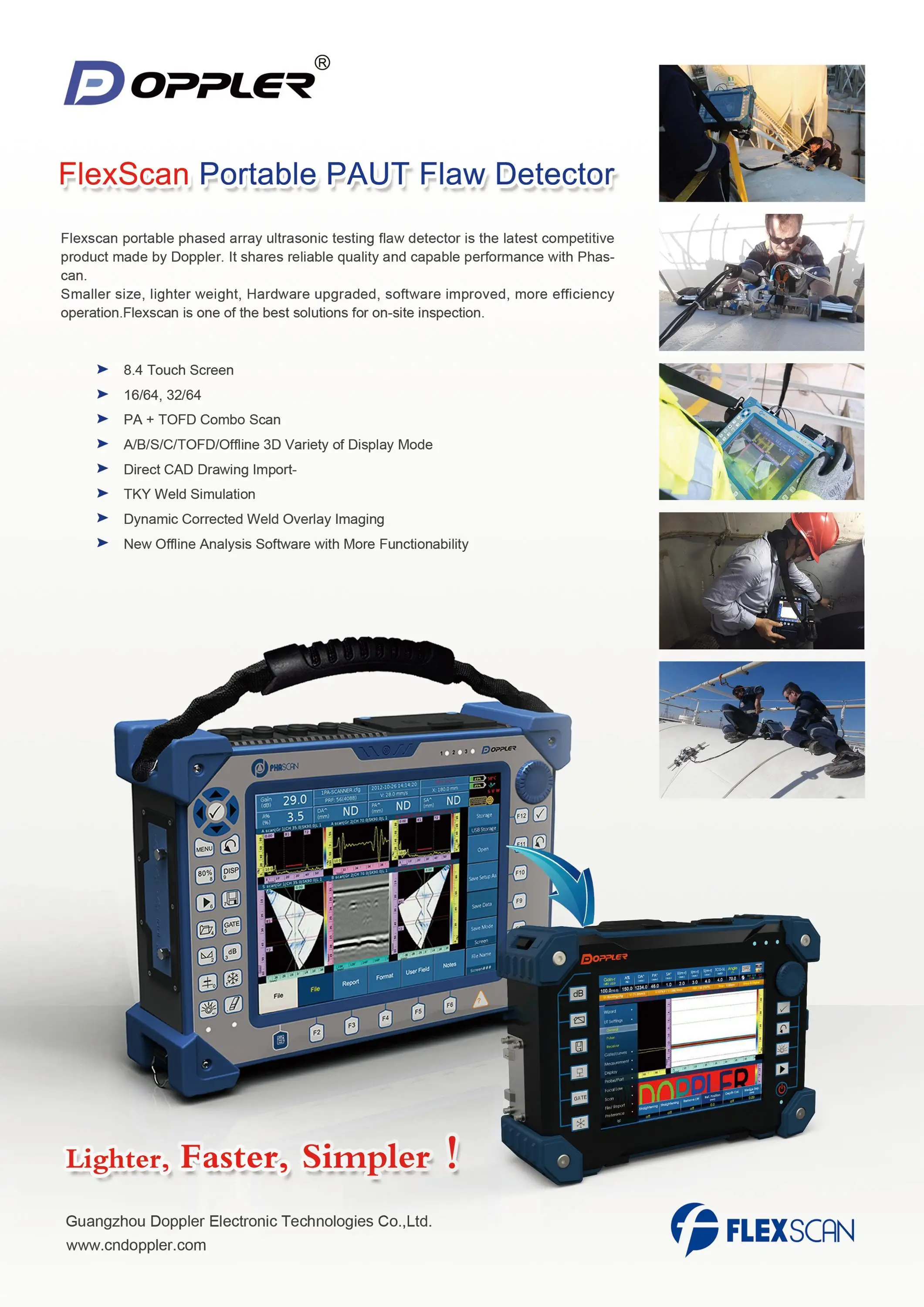 Doppler Flexscan Portable Phased Array Ultrasonic Ndt Testing Equipment ...