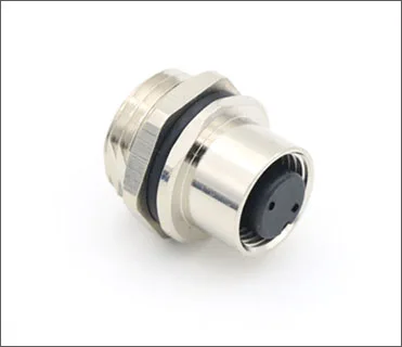 M12 2 Pin Socket Ip67 Circular Connector Panel Mount Receptacle For ...