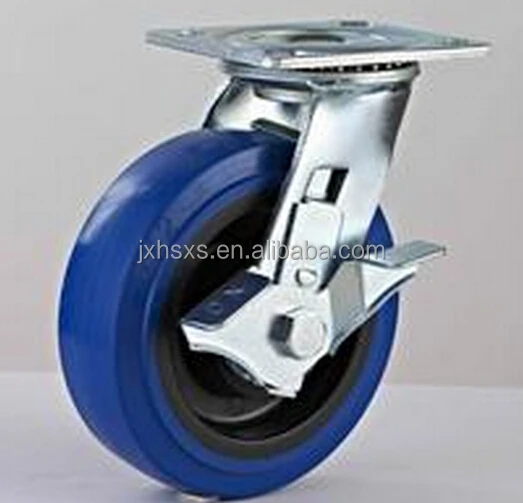3'4'5'6'8'Blue Elastic Rubber Caster Wheel| Alibaba.com