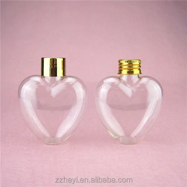 Clear 70ml Heart Shaped Plastic Bottles - Perfect for Cosmetics