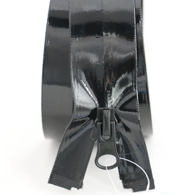 Glossy Black Pvc Nylon Waterproof Zipper For Cloth - Buy Pvc Waterproof ...