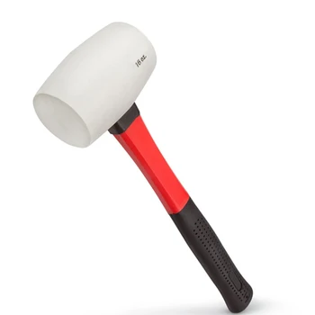 Plastic Mallet,Fiberglass Handle White Rubber Mallet,16-ounce - Buy ...