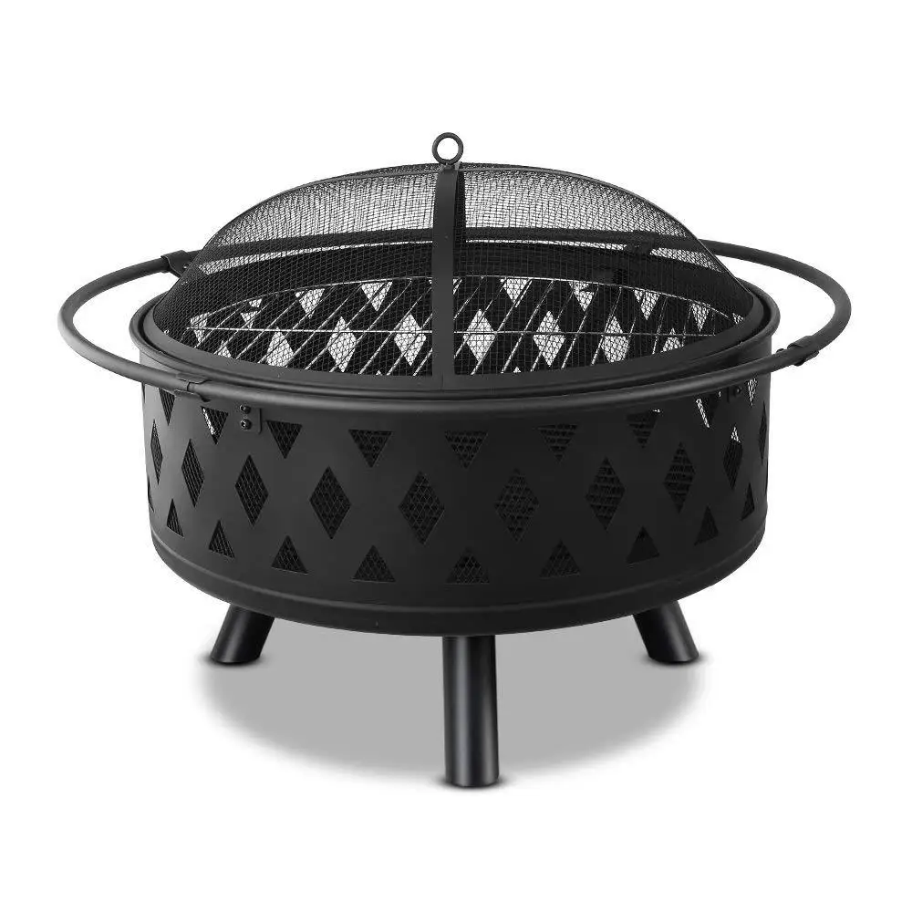Firepit Brazier Round Fireplace Winter Firewood Fire Pit Outdoor Bbq ...