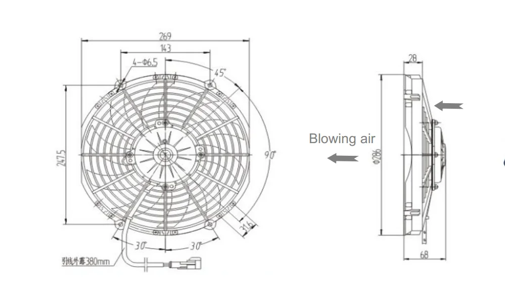 10inch Axial Cooling Fan Bus air Conditioning Refrigerator Car ...