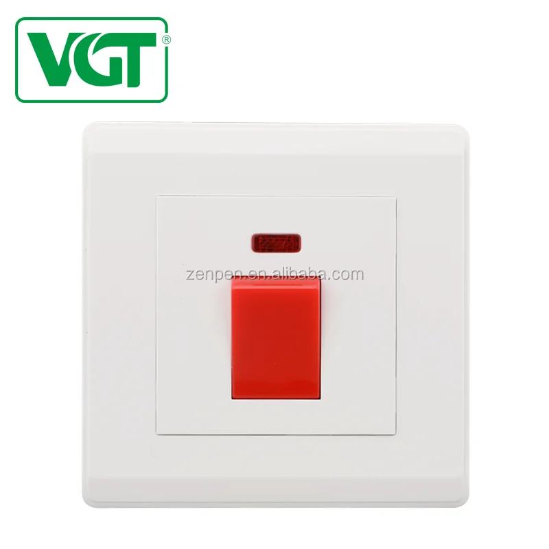 Alibaba.com: CB IEC G Mark 45A double pole wall switch with neon ...