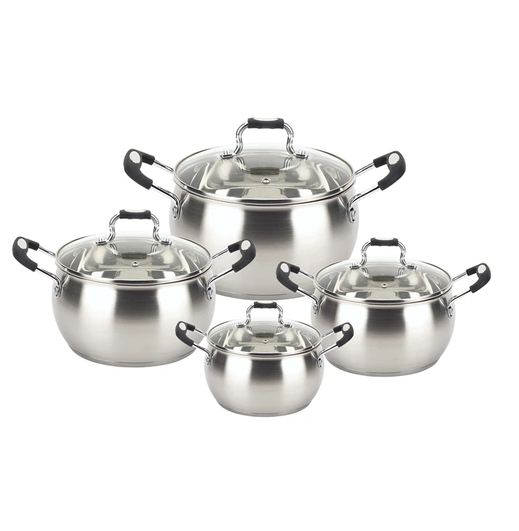 Premium 8pc Stainless Steel Kitchen Cooking Pot Cookware Sets Of Pot ...