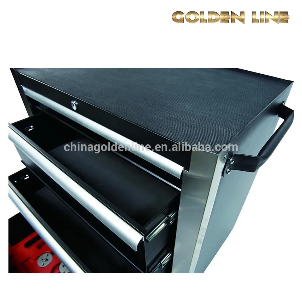 Lockable 4 Drawers Metal Workshop Tool Chest Cabinet Heavy Duty Toolbox ...