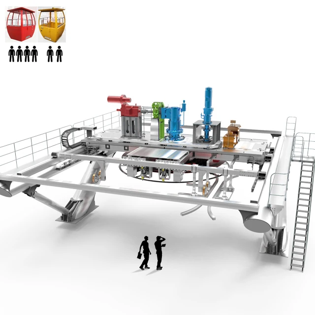 ROPEWAY Cableway cable car Mono-cable continuously circulating fixed ...