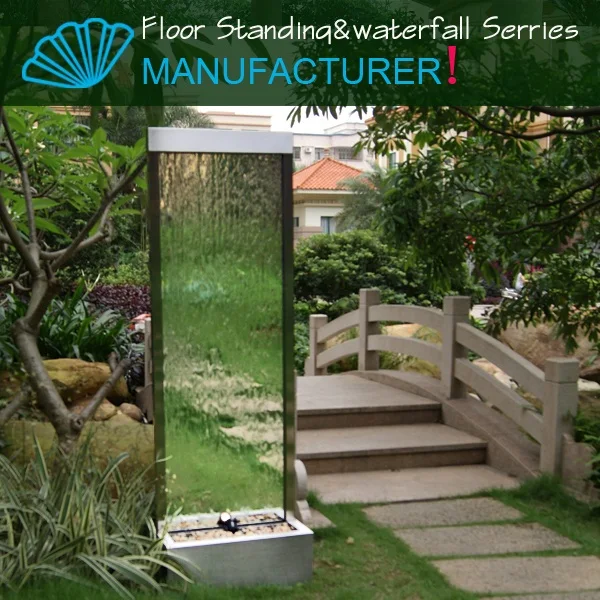 Customized Size Floor-Standing Waterfall Wall Glass Cascade Home ...