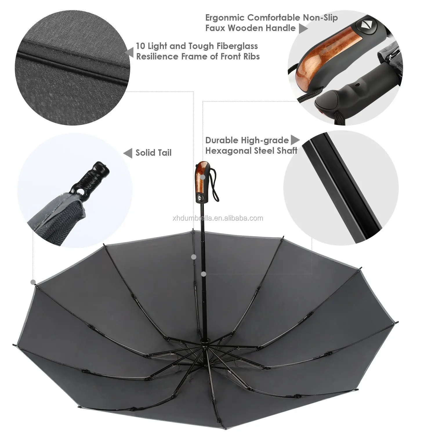 Automatic LED Flashlight Reverse Umbrella Edging Reflective