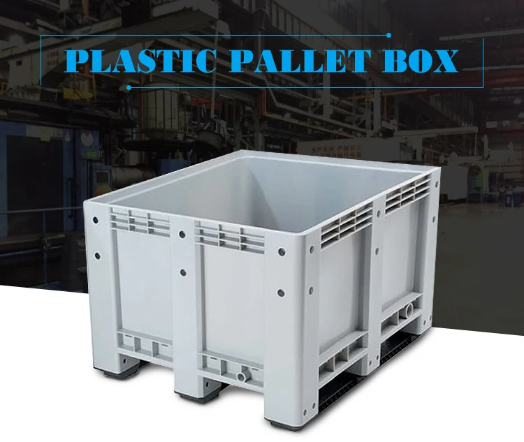 760 Stackable Solid Box Pallet Box Plastic with Lid and Wheels