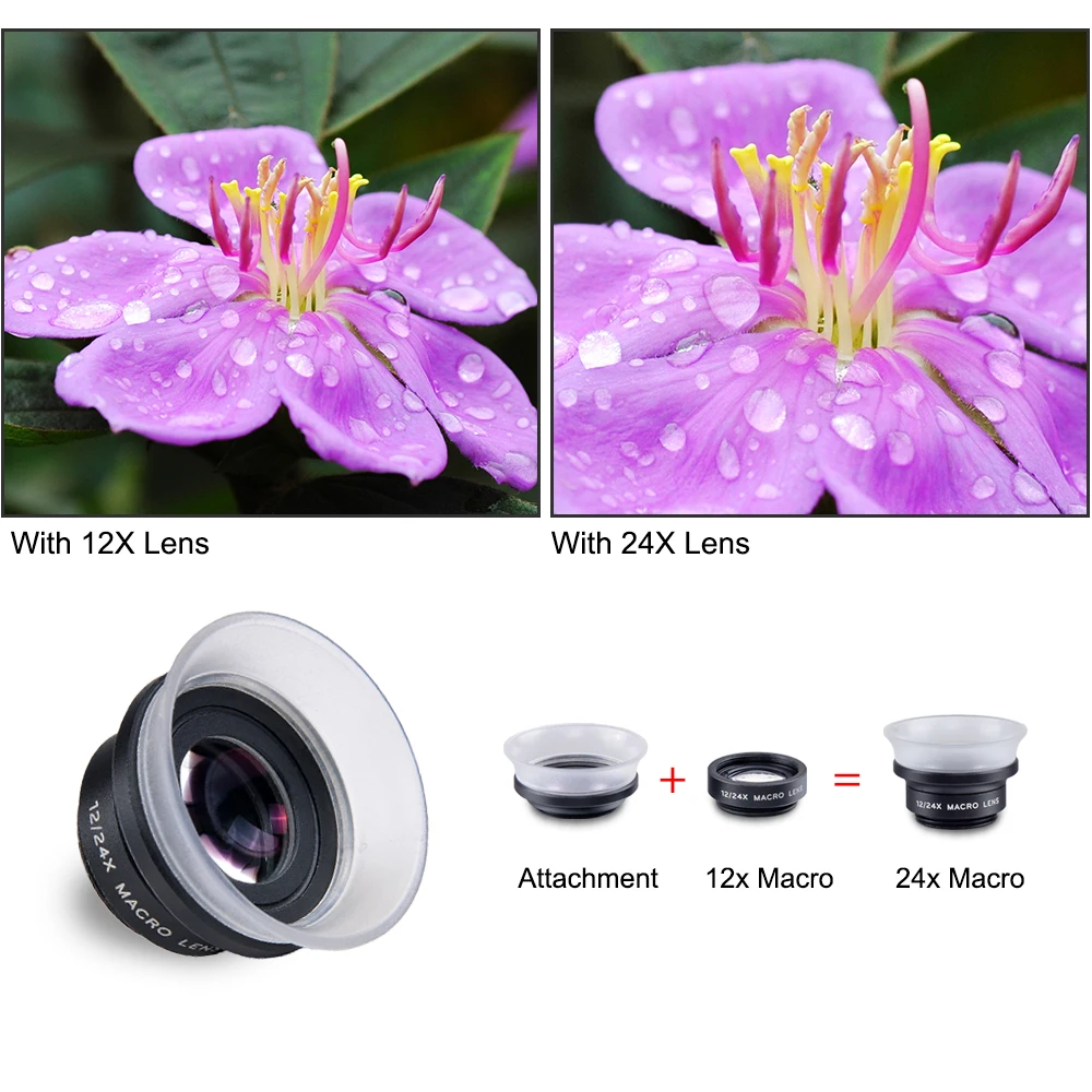 Apexel Universal Clip On Mobile Lens Detachable Digital Camera Lens For ...