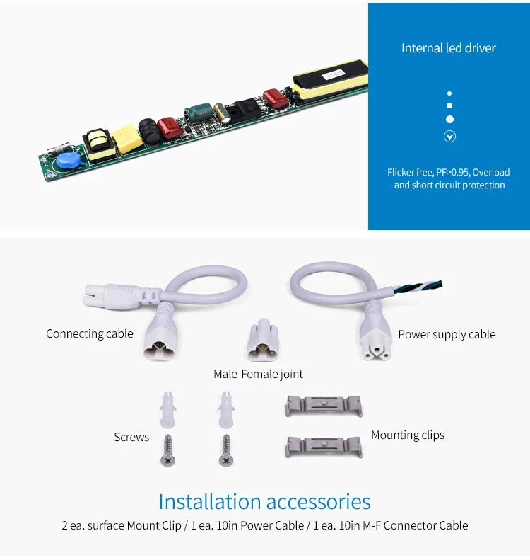 Cct Adjustable Barrina Led Batten Light 2Ft, T5 1100Lm 10W 6500K Smooth ...
