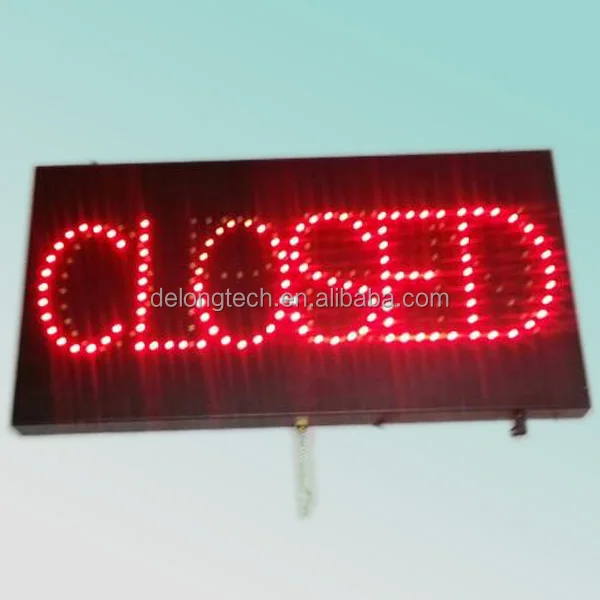 CE Rohs 60x30cm Red Closed Green Open Outdoor LED Sign