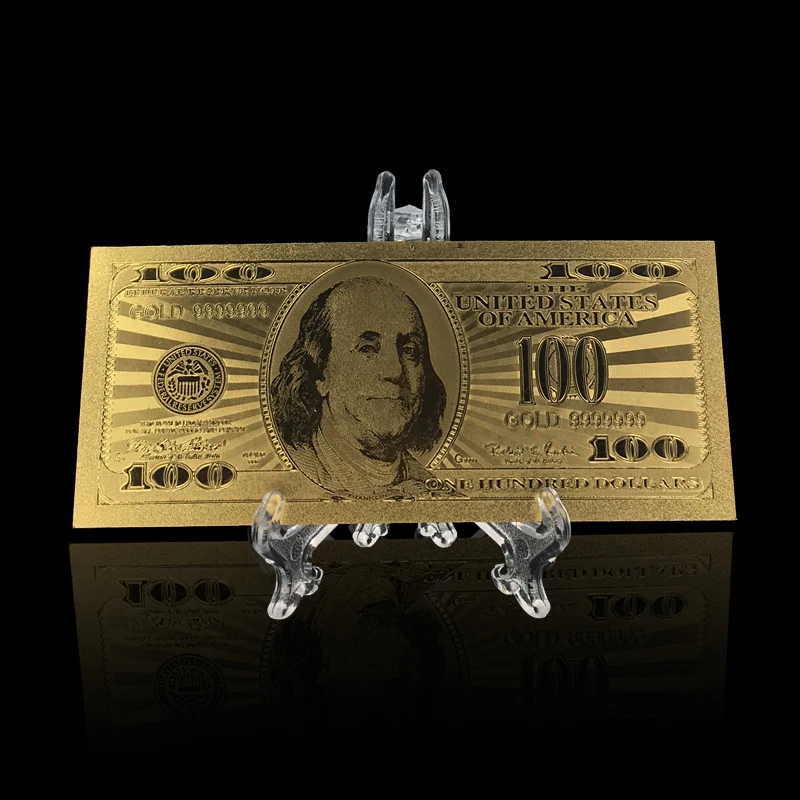 Waterproof PET 24K Gold Foil Banknote USD 1 2 5 10 20 50 100 500 for ...