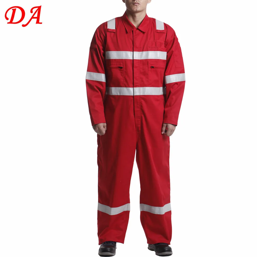 One Piece Men Big Size and Tall Red Safety Rescue Work Coveralls ...