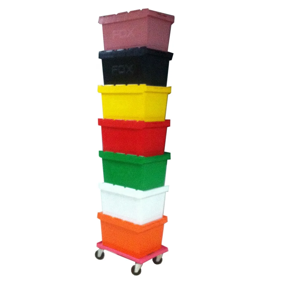 50kgs Security Attach Lid Solid Stackable Moving Plastic Container ...
