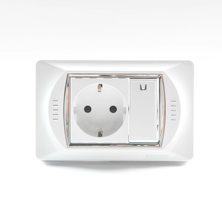 Sanshe High Quality German Type Socket And 1 Gang 1 Way Wall Switch ...