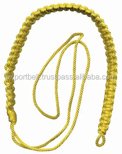 High Quality Uniform Knitted Yellow Gold Lanyard Customized Uniform ...
