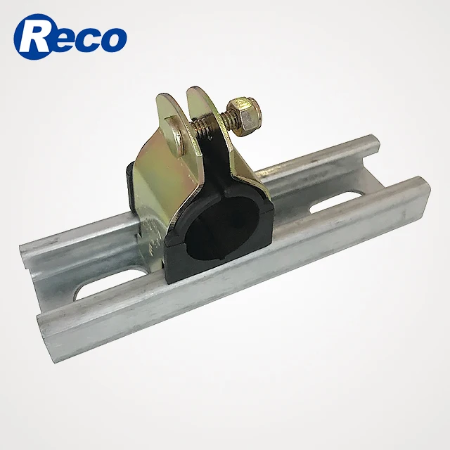 rubber cushion strut clamp yellow zinc for mounting copper piping, PEX ...