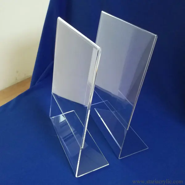 Vertical Tabletop Slanted Menu Stand Clear Acrylic A4 Sign Holder with ...