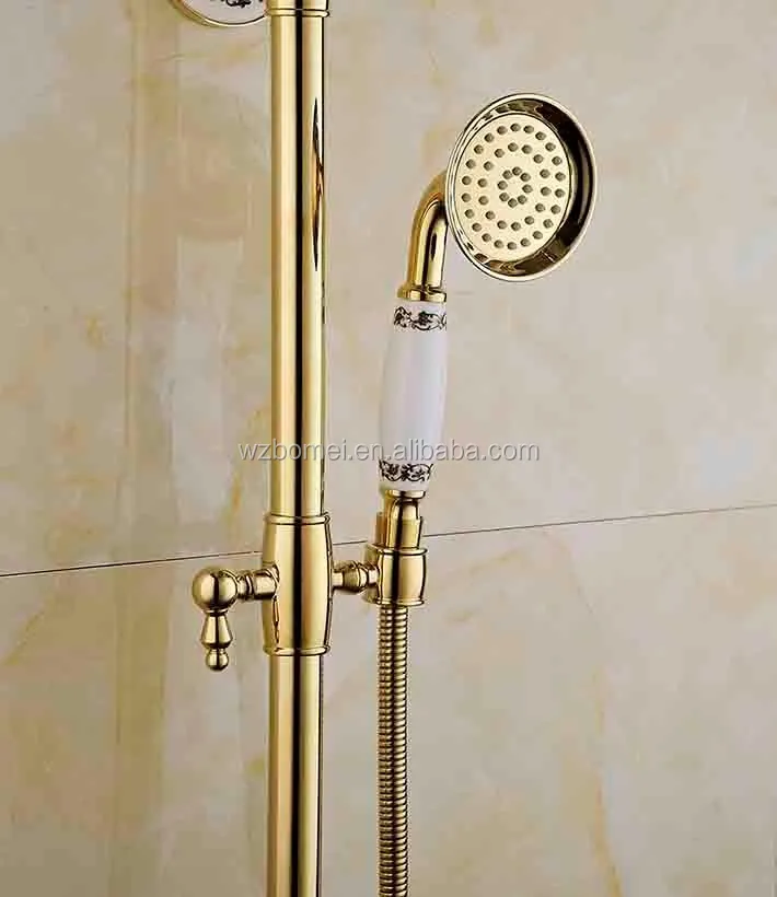 Classical Gold Color Bath&shower Faucet Set For Bathroom With Rainfall ...