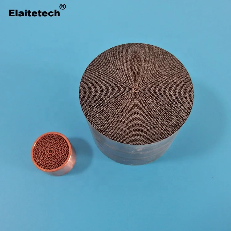 Metallic honeycomb catalyst substrate with wash-coat for gasoline ...