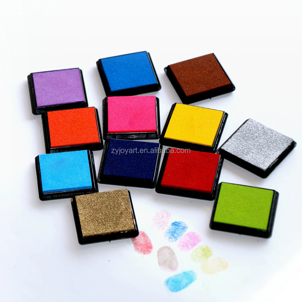 Stamping Ink Pads Colorations Washable Stamp Pads - 12 Bright Colors ...