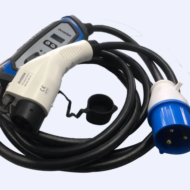 Blue Cee Plug With 32a 7kw Ev Charger Sae J1772 Ac Plug Ev 1 Phase ...