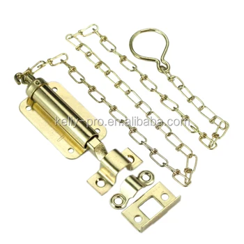 Spring Loaded Chain Slide Square Bolt Latch Security Chain Door Guard ...