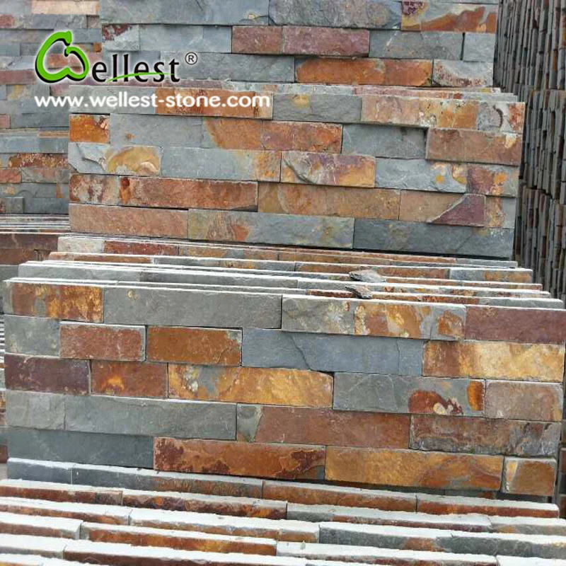 Rust Slate Ledge Stone Wall Cladding Culture Stone Wall Panel - Buy ...