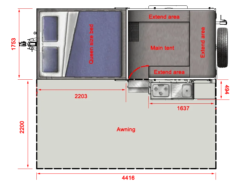 Ecocampor Small Lightweight RV Caravan Travel Camper Trailer