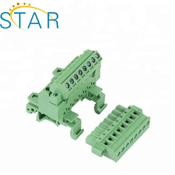 8 Pin Way Din Rail Mounted Terminal Block 5.08mm Pitch - Buy Din Rail ...