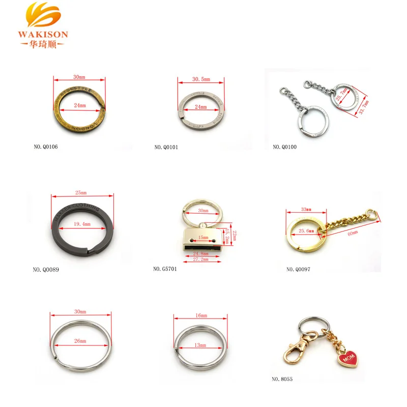 Customize Engraved Logo Key Ring Metal Flat Split Ring Personalized Key ...