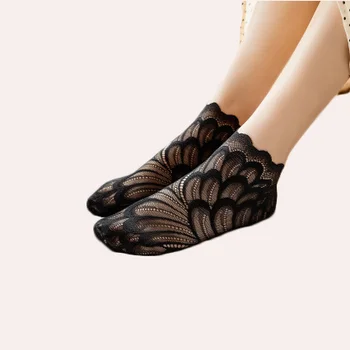 Top Sale Sweet Black Sheer Lace Net Socks For Ladies - Buy Black Net ...