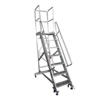 Warehouse Ladder Platform Rolling Warehouse Platform Ladder Wheel ...