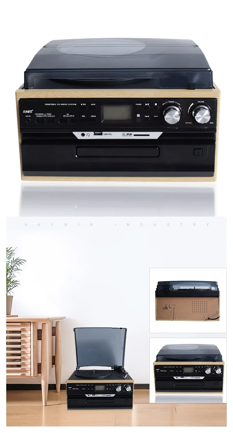 All In One Turntable Record Player Zoom Music Multi Vinyl Player With ...