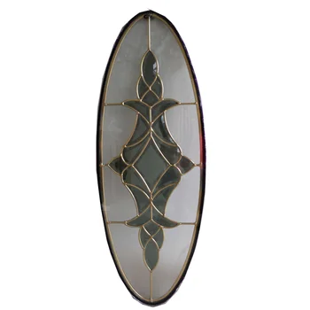 Oval Glass Insert Wood Interior Door Decorative Wine Stained Glass Door ...