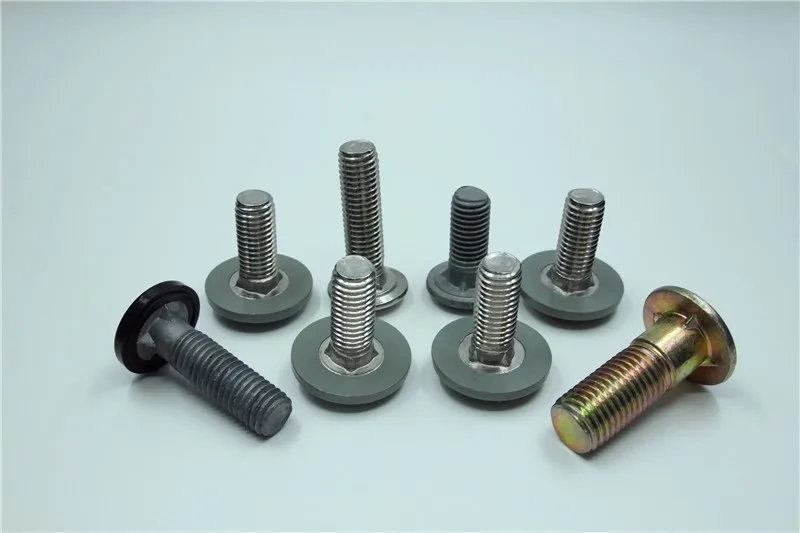 M10x25 SS 316 Round Head Fin Neck Silo Bolts with Plastic Sheathed