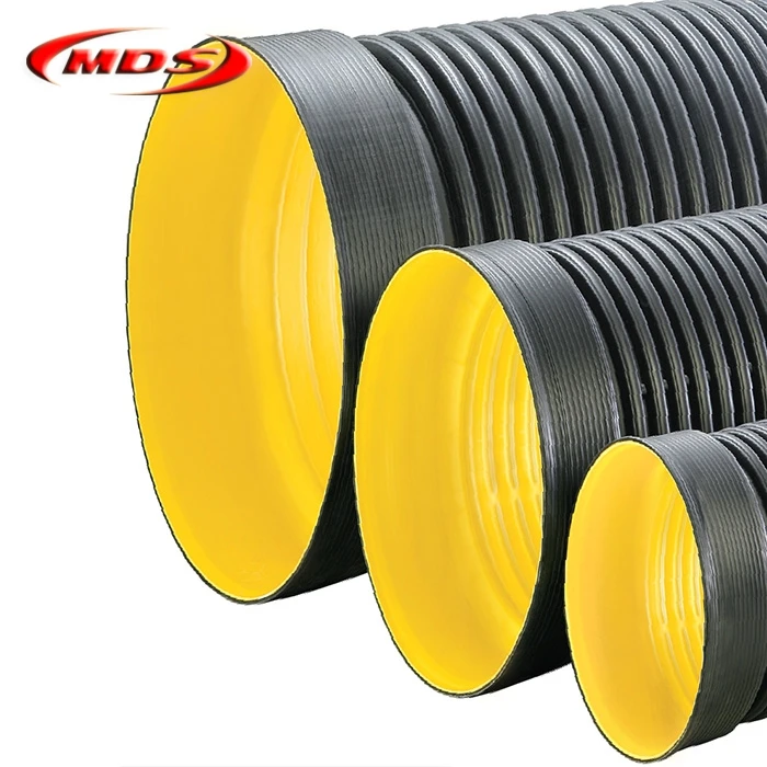 24 Inch Smooth Wall Corrugated Yellow HDPE Drainage Pipe, Flexible ...