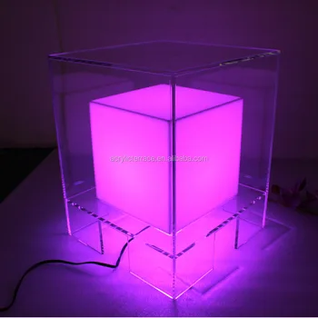 Elegance And Modernity Acrylic Lucite Perspex Bedside Light Cube ...