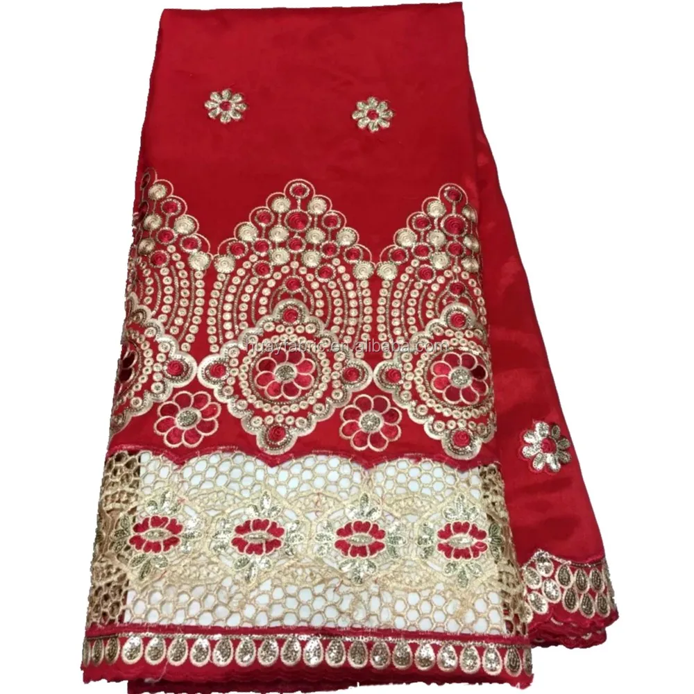 Hot Red African George Lace Fabric African Silk George With Holes ...