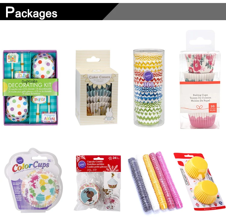 100% Food Grade Material 100pcs/box Muffin Cup Cake Paper Baking Cups ...