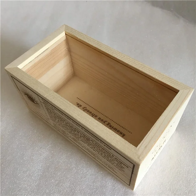 Unfinished Small Wooden Gift Display Box with Sliding Lid